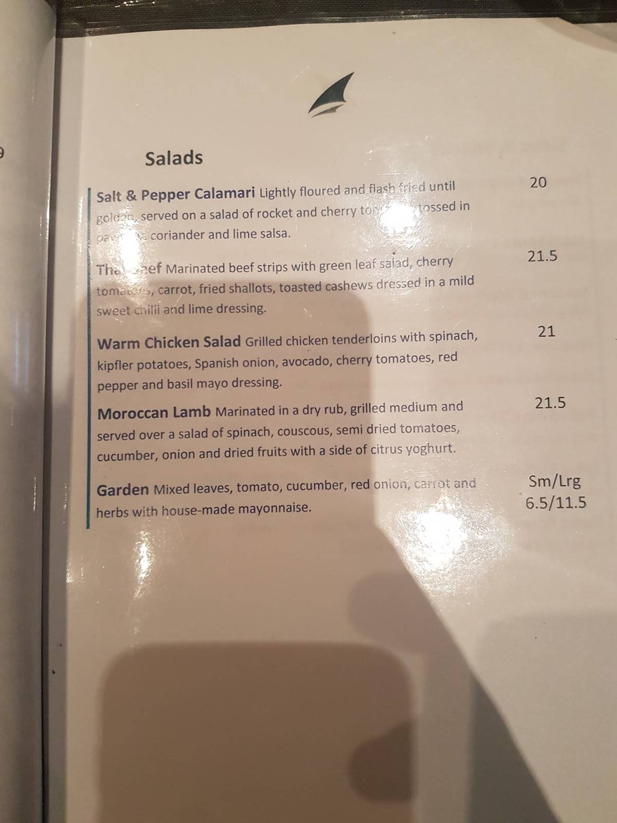 Menu at Steam Packet Hotel restaurant, Williamstown