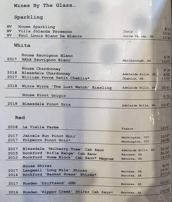 Menu at Steam Packet Hotel restaurant, Williamstown