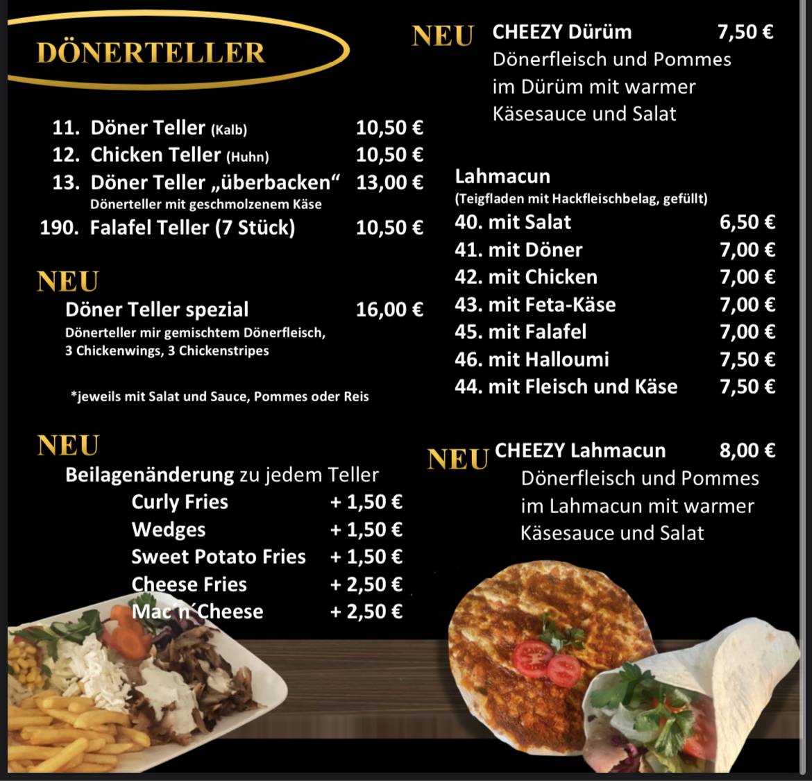 Speisekarte von Euro Grill 1 Burger/Döner/Pizza und mehr, Wernigerode