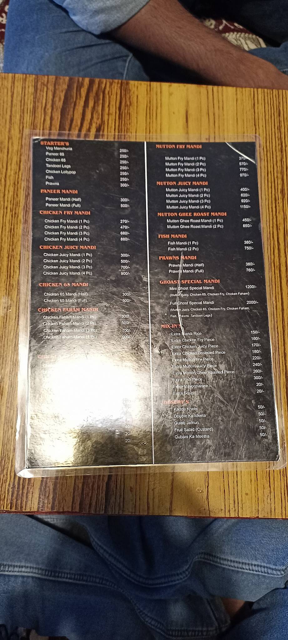 Menu at Ghost Mandi - Arabian Restaurant, Ramachandrapuram-Bhel Township