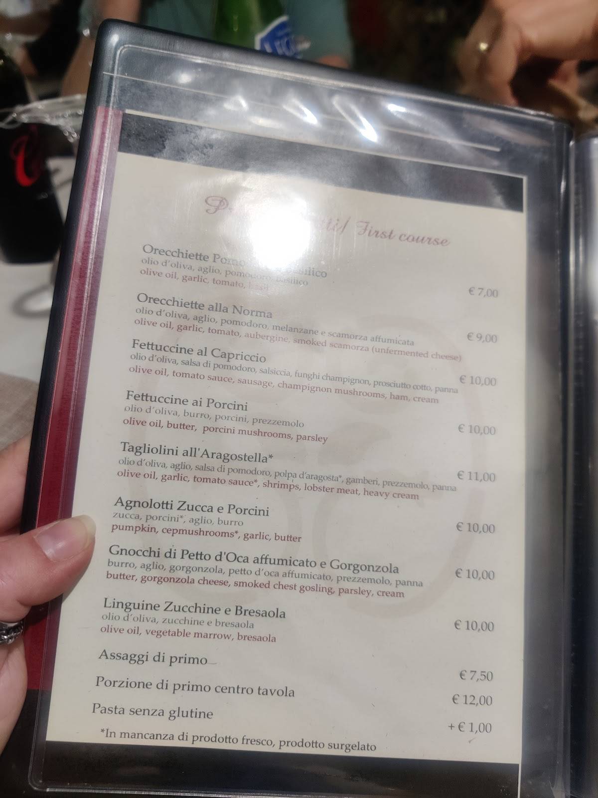 Menu da Il Capriccio Ristorante Pizzeria, Cisternino