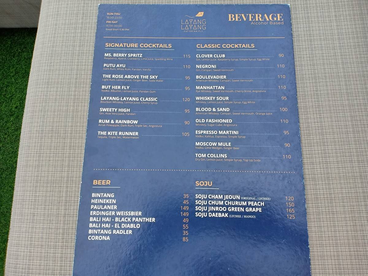 Menu at Layang Layang Kitchen, Restaurant & Rooftop Bar Semarang, Semarang