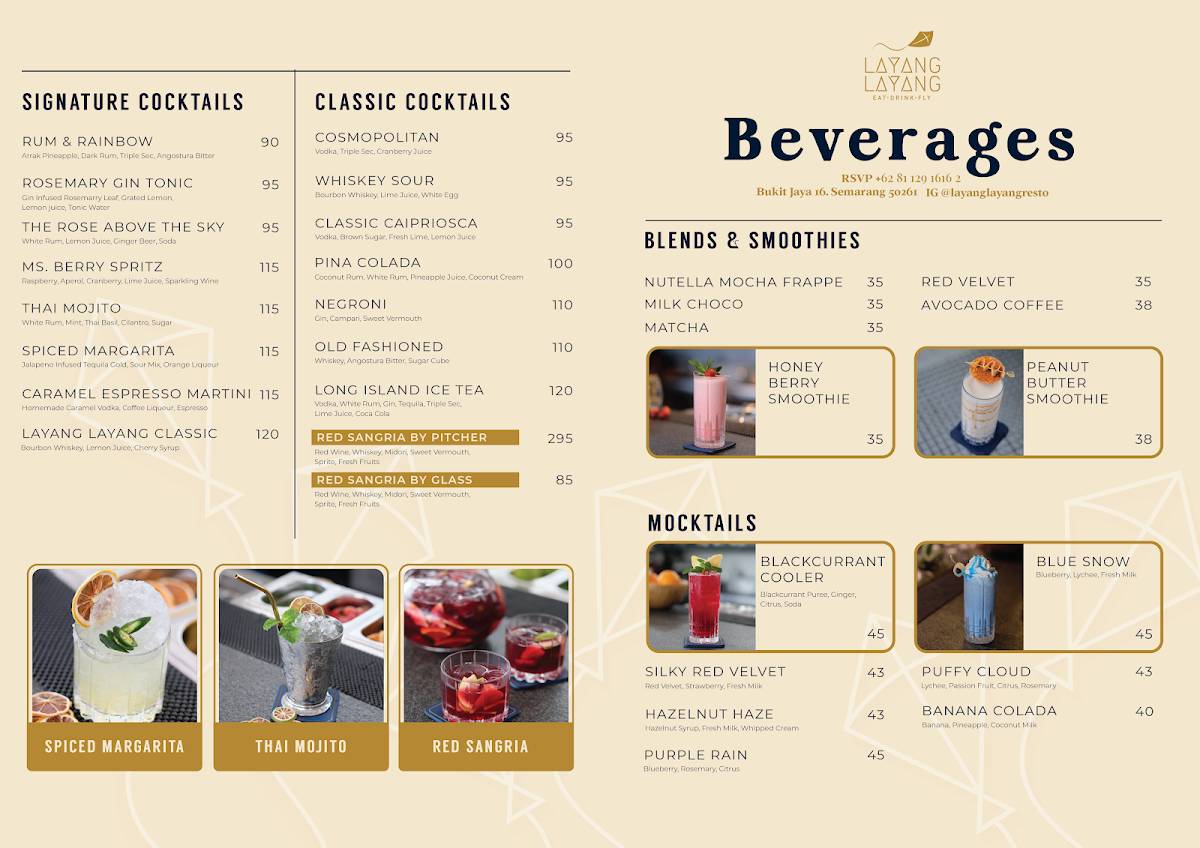 Menu at Layang Layang Kitchen, Restaurant & Rooftop Bar Semarang, Semarang