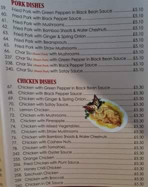 Menu at Lucky 6 Takeaway fast food, Doncaster