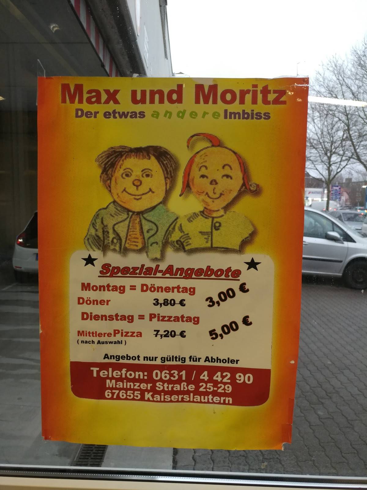 Speisekarte von Max und Moritz Imbiss pizza, Kaiserslautern