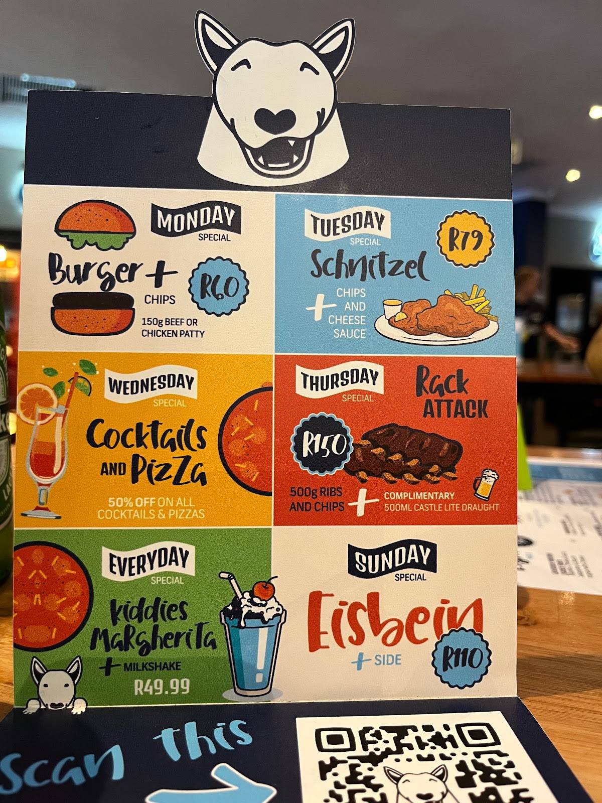 Menu at Hennie's Montana Restaurant, Pretoria