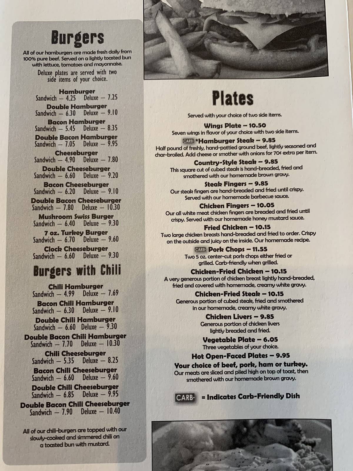 Menu At Clock Of Laurens Restaurant Laurens
