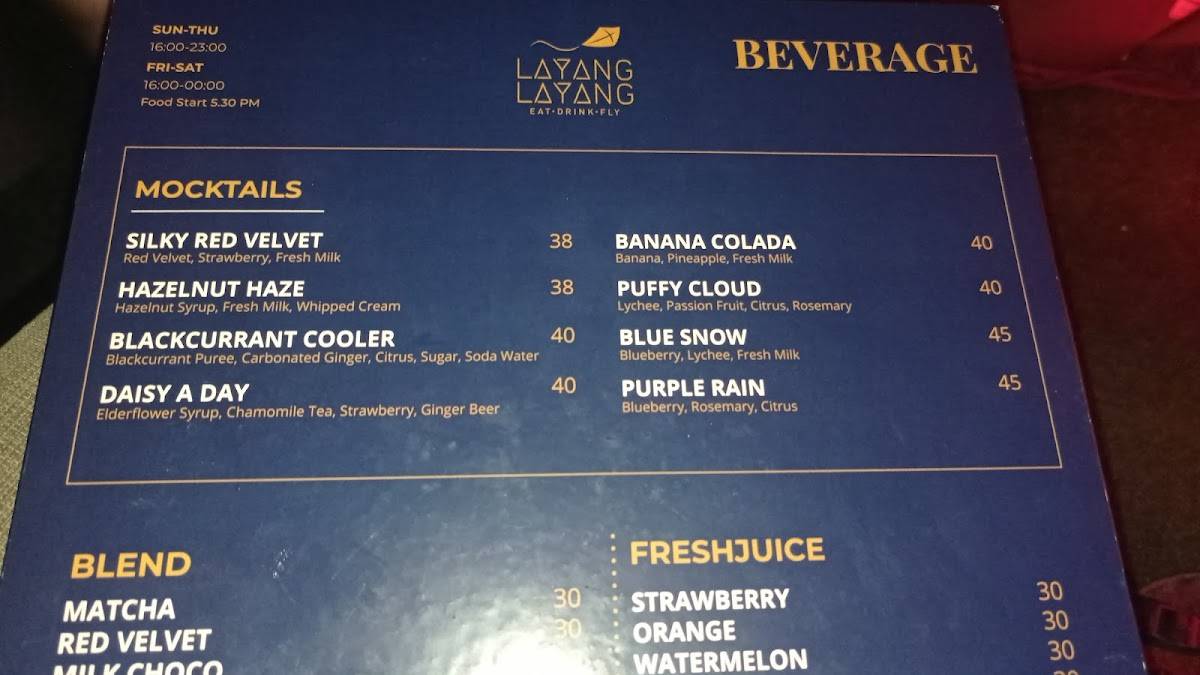Menu at Layang Layang Kitchen, Restaurant & Rooftop Bar Semarang, Semarang