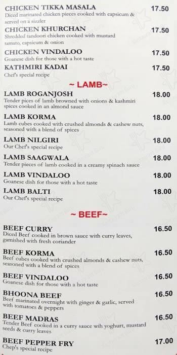 Menu at Machan Indian Restaurant, Eltham, 2&3/953 Main Rd
