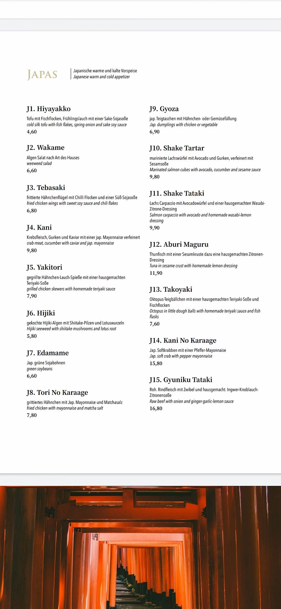 Speisekarte von Senju Restaurant, Mannheim