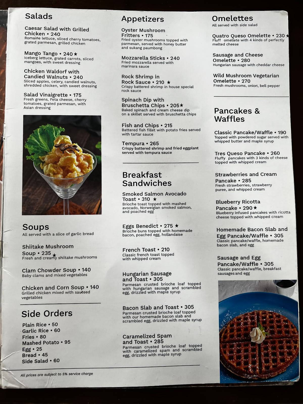 Menu at Sundays Cafe and Restaurant, Marikina