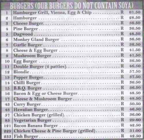 Menu at The Apple Bite Roadhouse & Pizzeria, Germiston