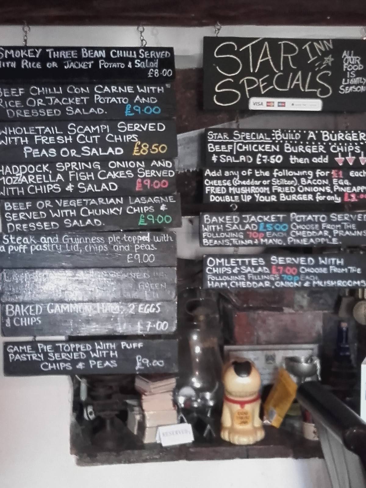 Menu at The Star Inn pub & bar, Watchet