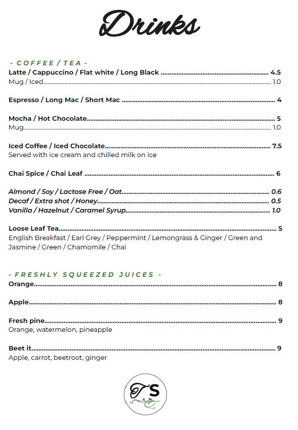 Menu at Truly Scrumptious cafe, Mentone