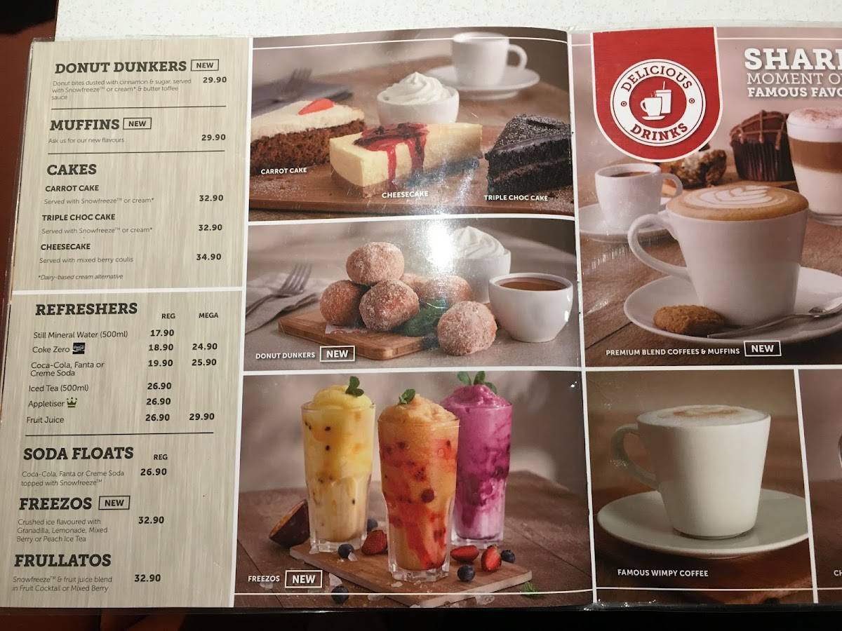 Menu at Wimpy restaurant, Estcourt, Hillside Centre