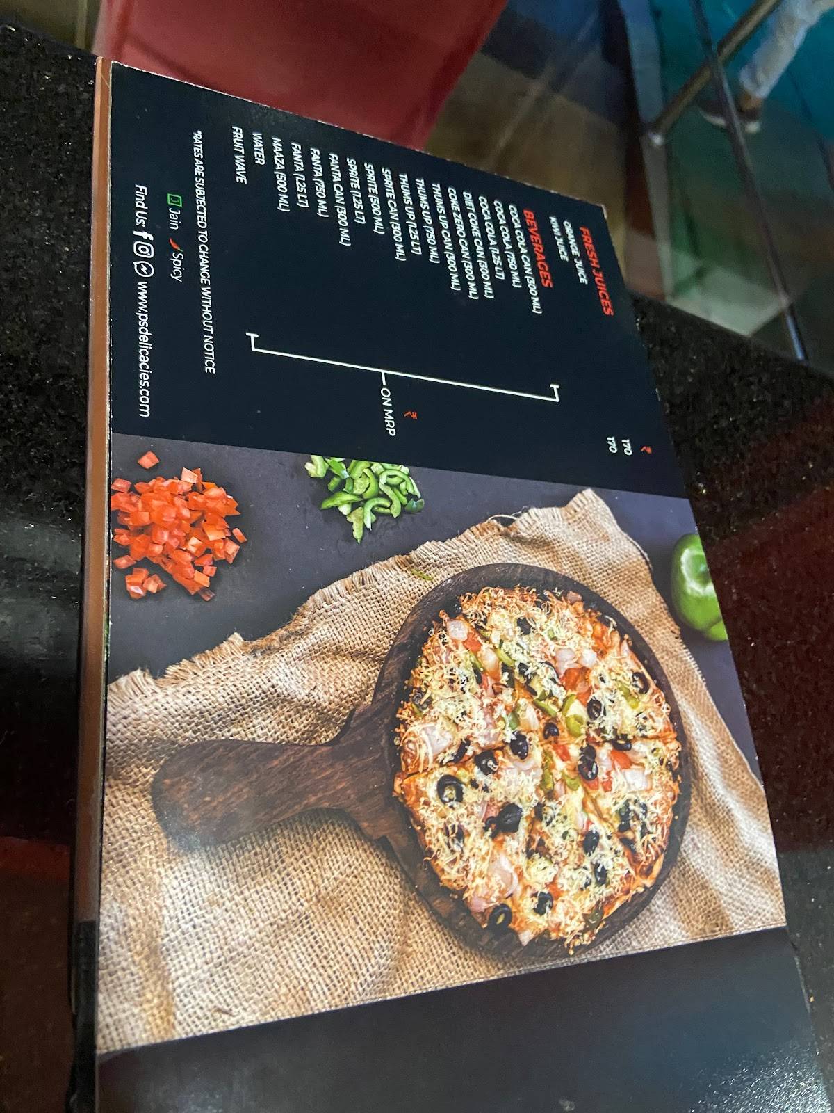 Menu at P'S Delicacies, Bardoli, 52-59