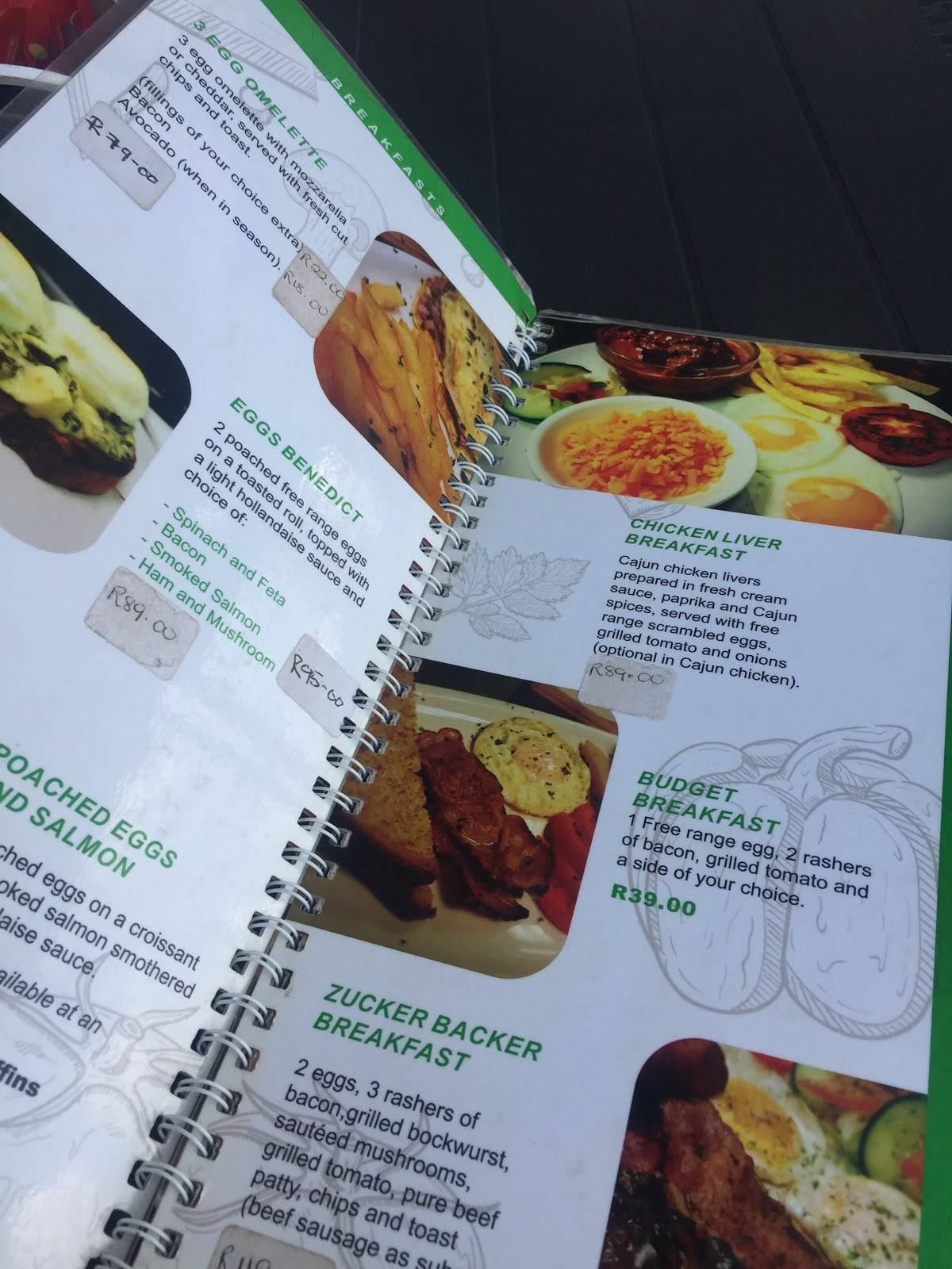 Menu at Der Zucker Backer cafe, Pretoria, Menlyn Retail Park Corner ...