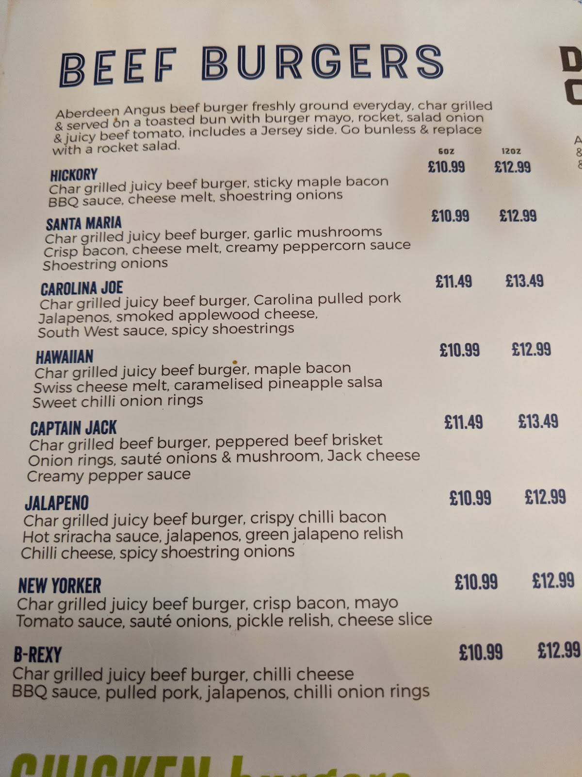 Menu at Jersey Street Grill restaurant, Lisburn