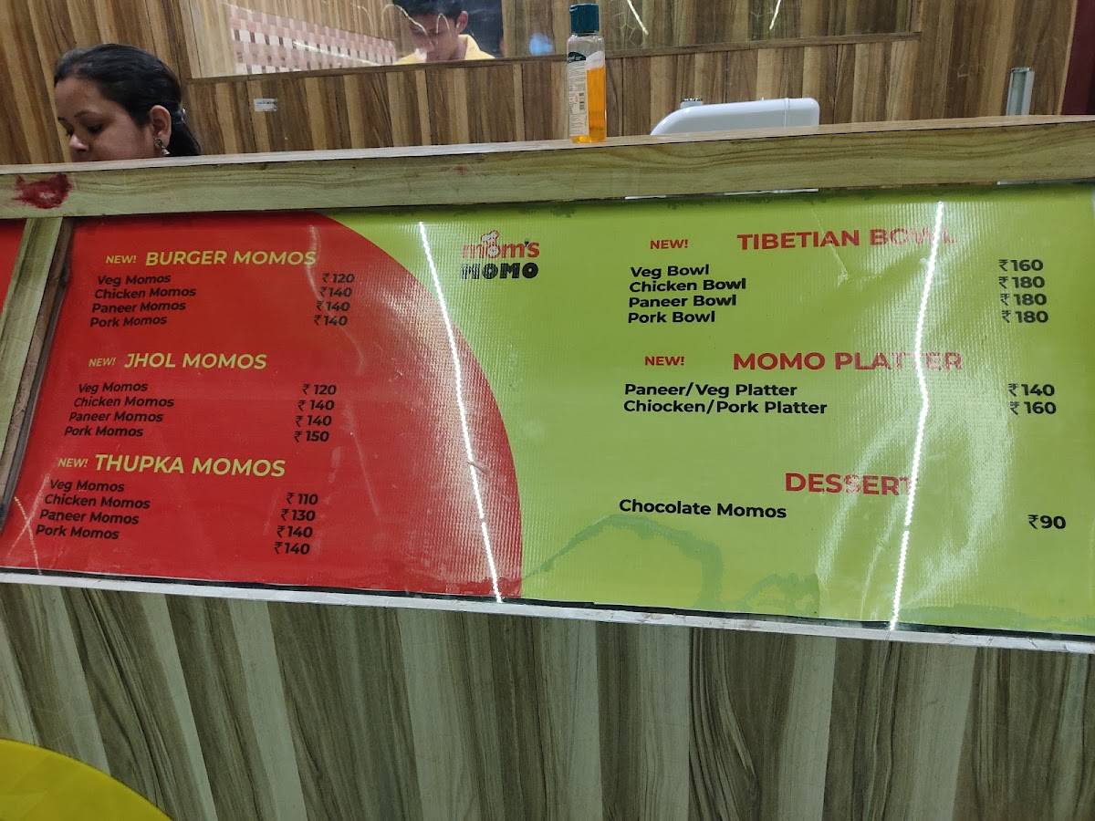 Menu at Mom's Momo, Jorhat
