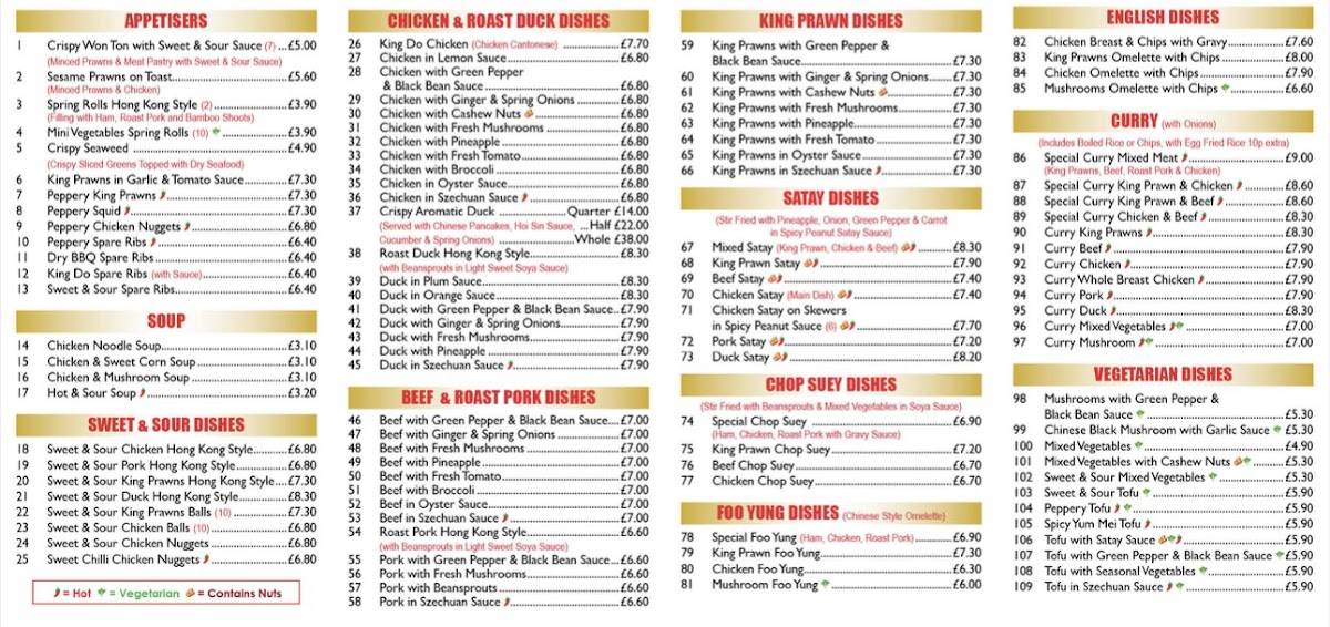 Menu at Mr Ho Chinese Takeaway fast food, Bideford