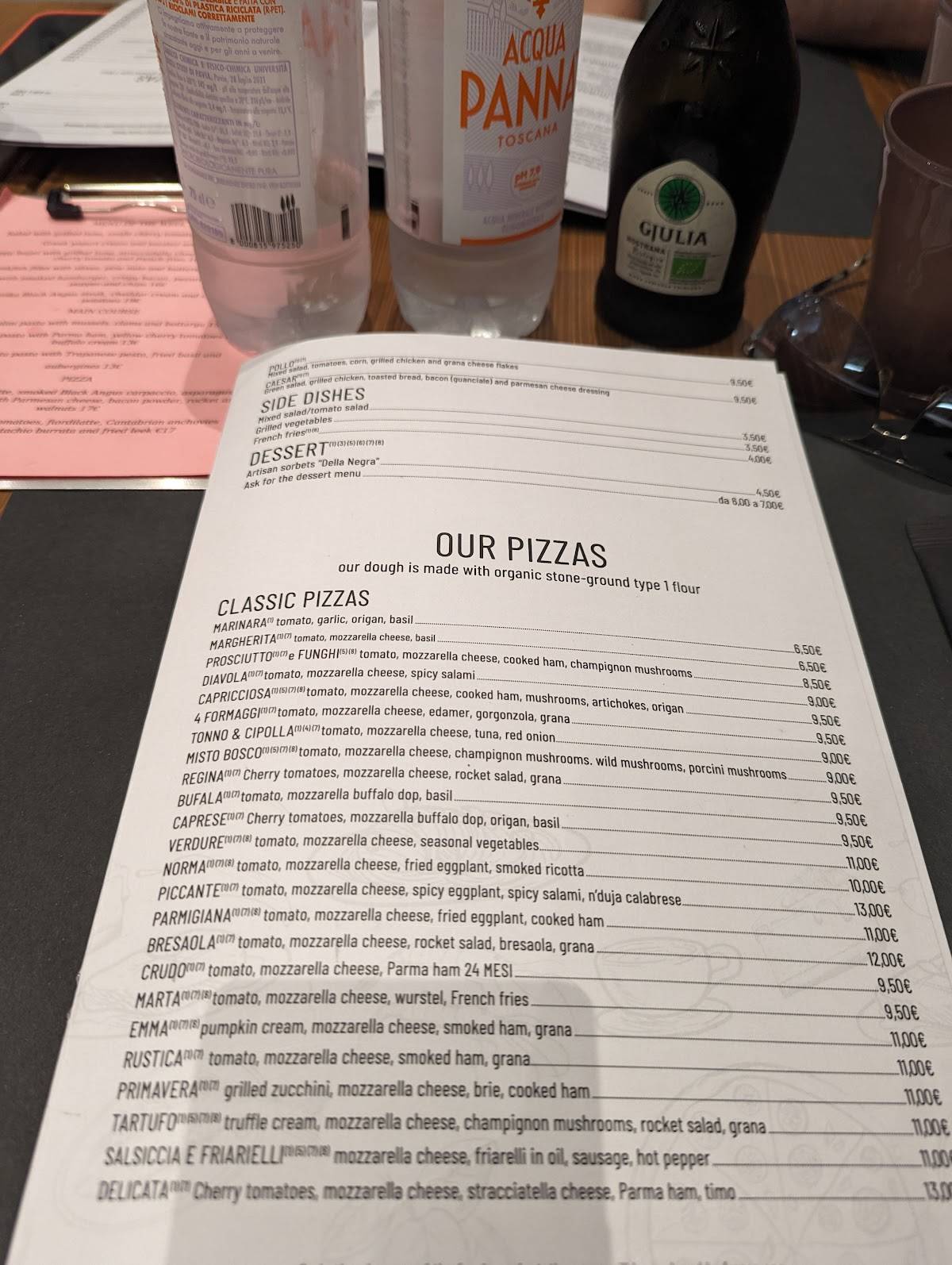 Menu da Pizzeria Trieste | Al civico sei, Trieste