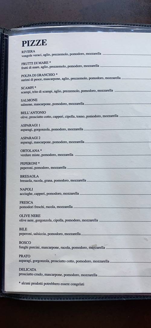 Menu da Pizzarda ristorante, Pietrasanta, Via Provinciale Vallecchia