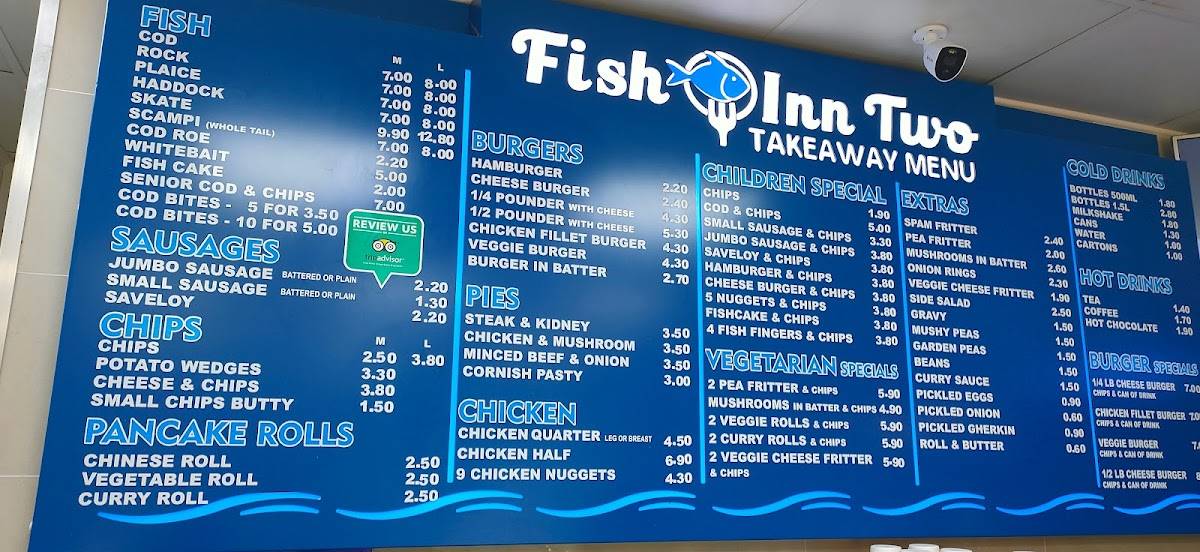 Menu at Fish Inn Two restaurant, Herne Bay