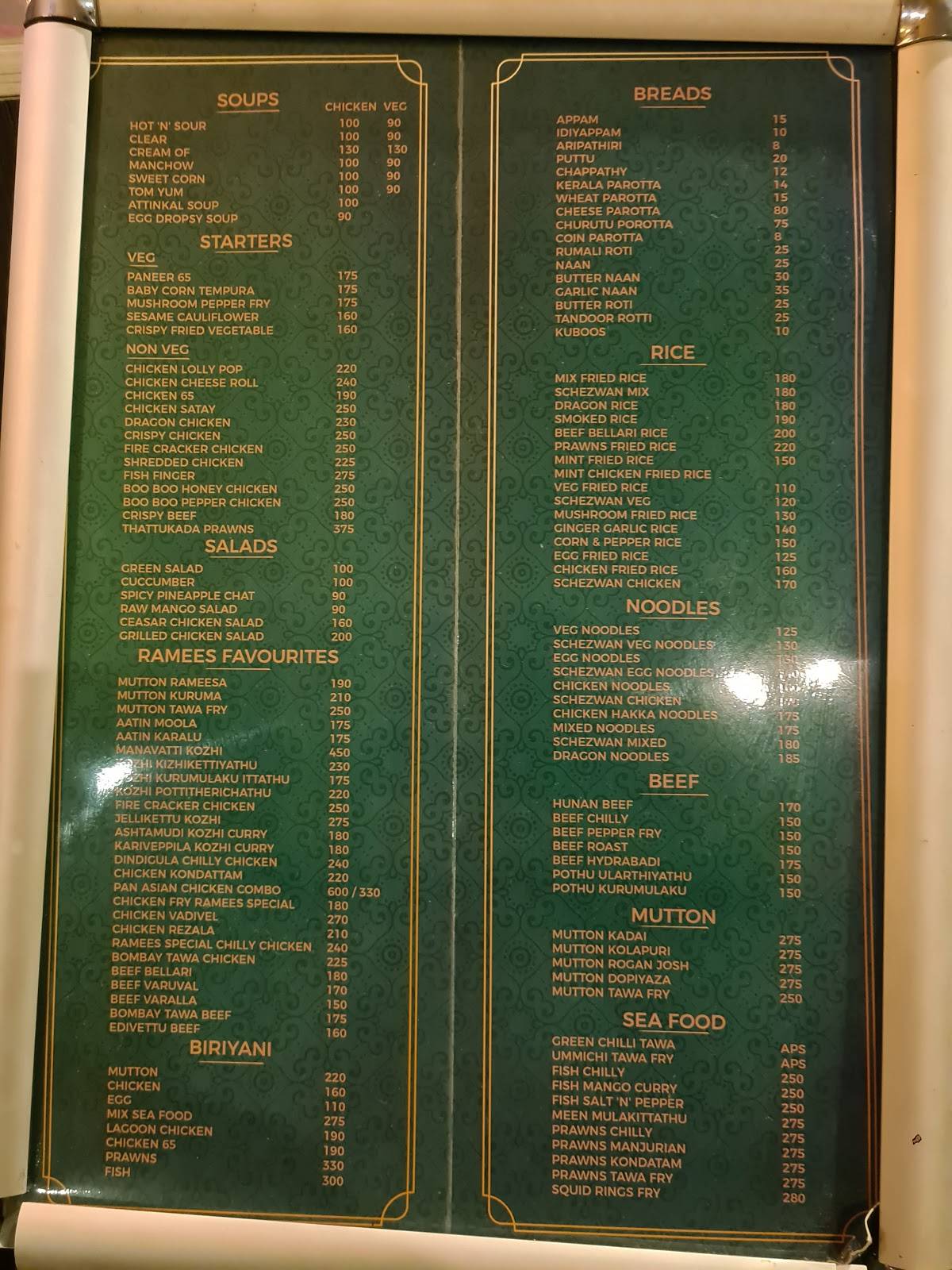 Menu at Ramees Restaurant, Kollam, Ground Floor