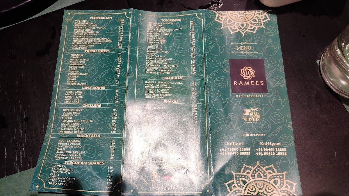 Menu at Ramees Restaurant, Kollam, Ground Floor