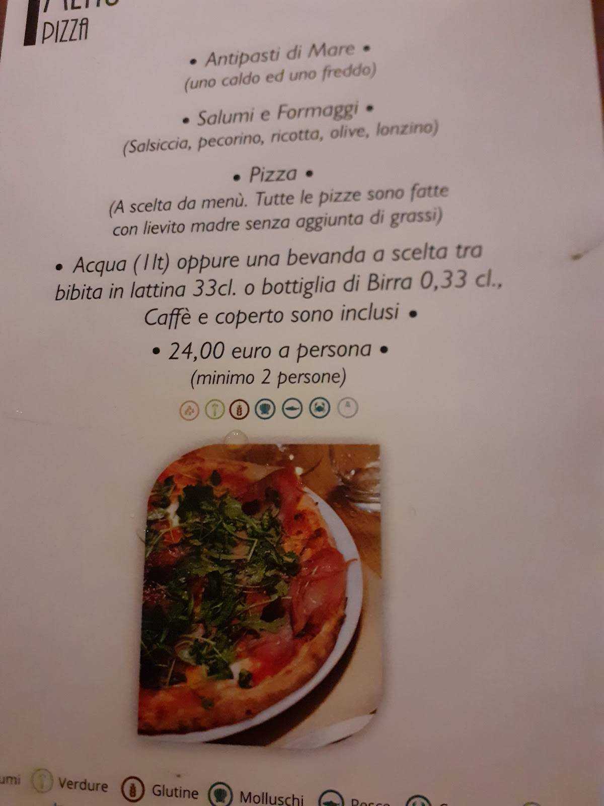 Menu da Rosa dei venti ristorante, Porto Torres