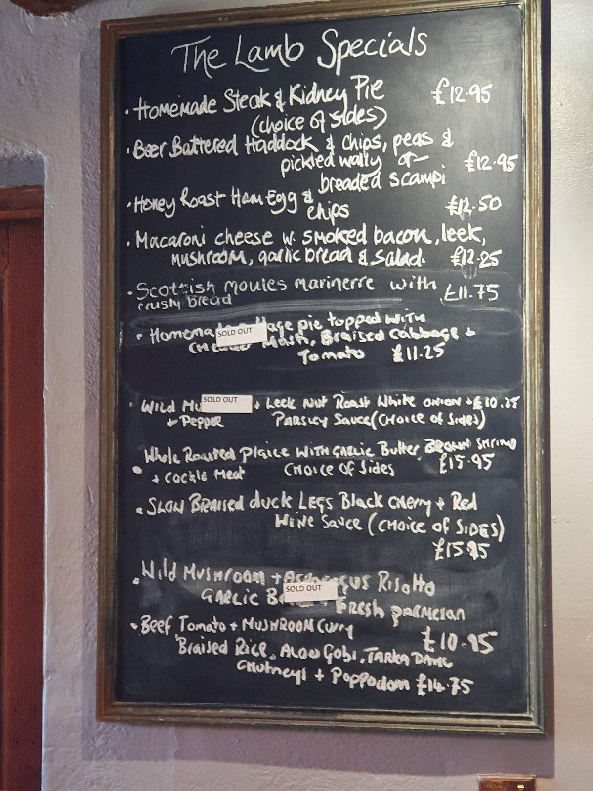 Menu at The Lamb Inn pub & bar, Bognor Regis, 144 Pagham Rd