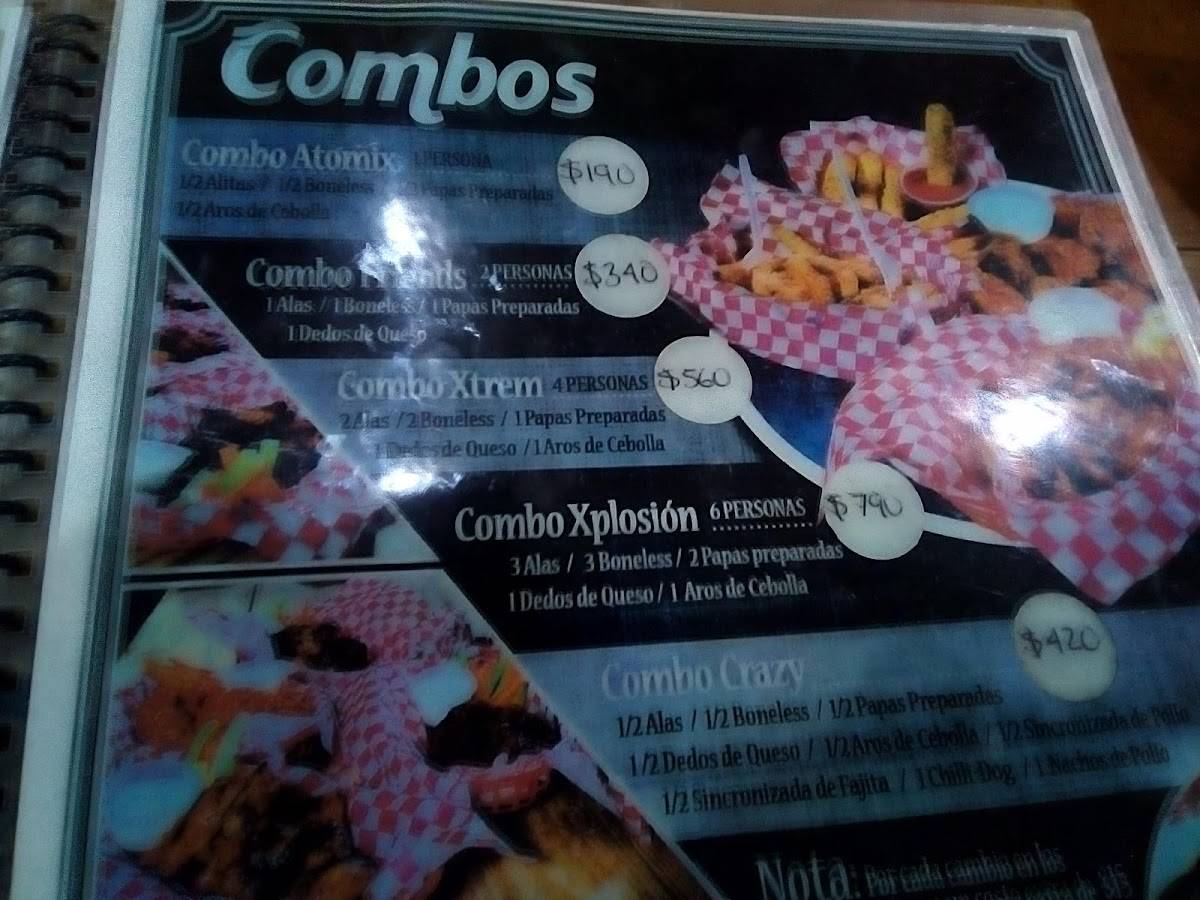 Carta del restaurante Atomix Wings & Grill, Reynosa