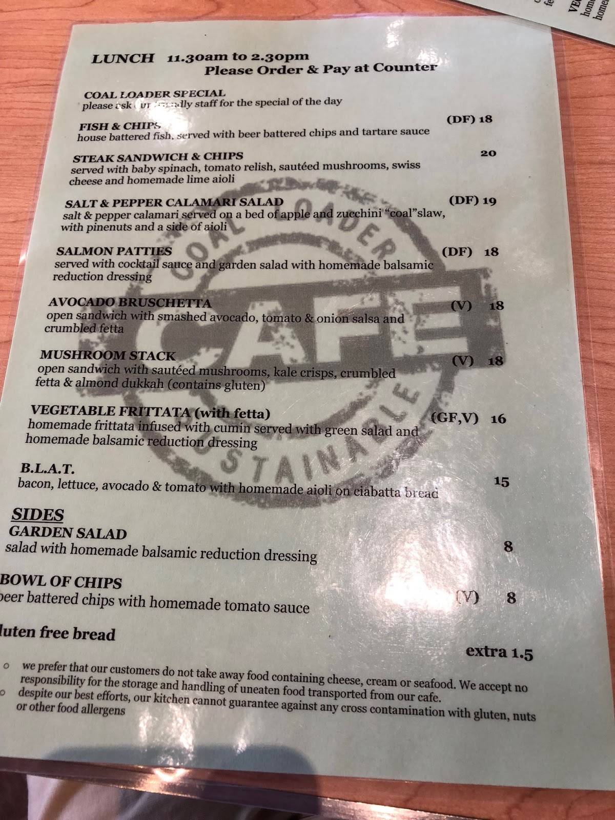 Menu at From Silvia @ The Coal Loader Cafe, Waverton