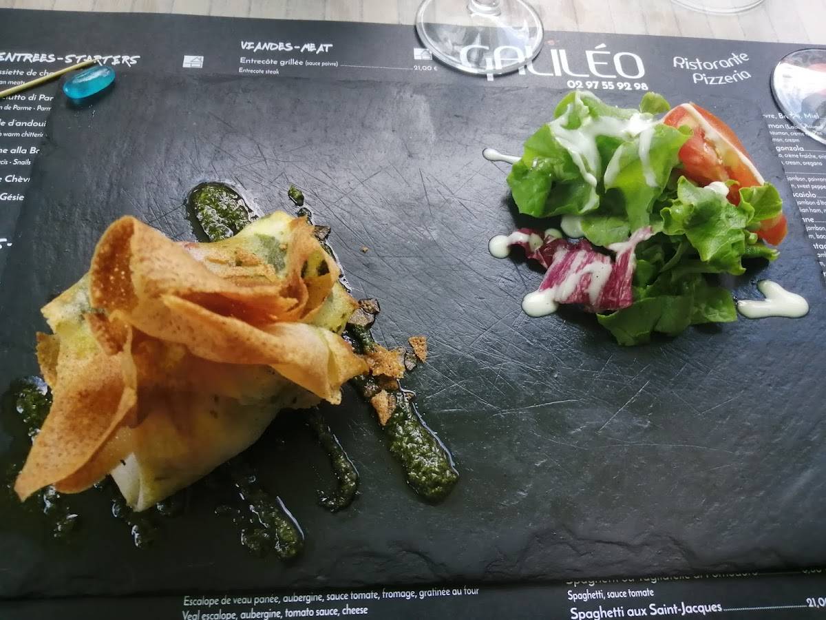 Menu au Galiléo restaurant, Erdeven