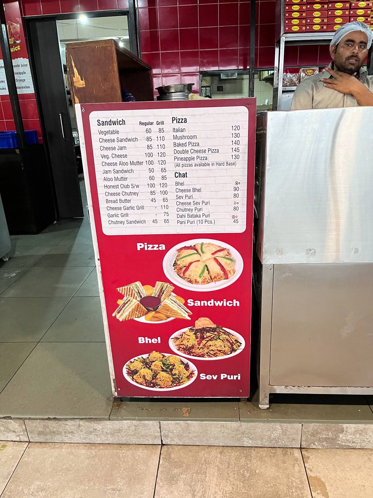 Menu at Hotel Honest, Limbdi