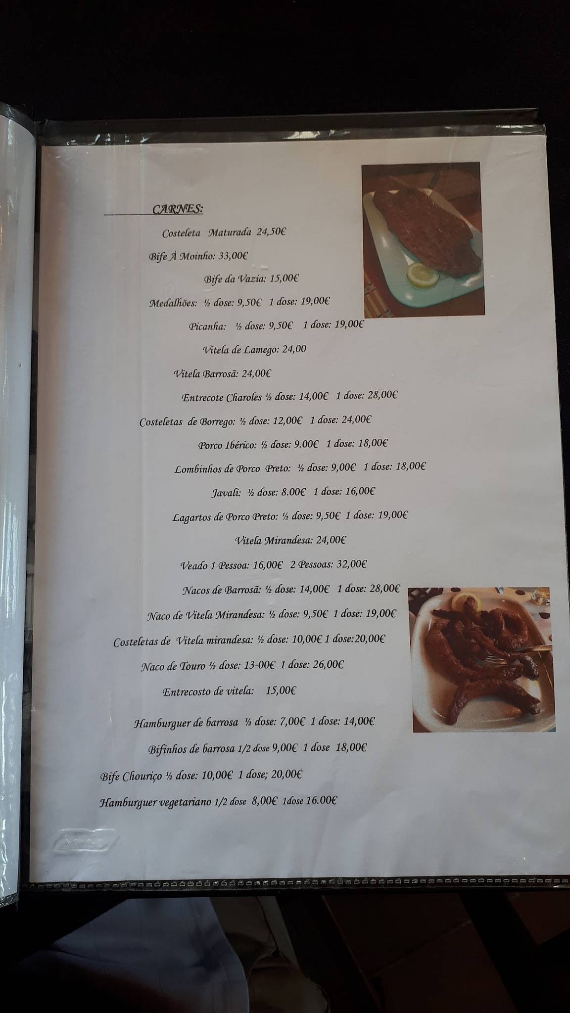 Menu em Moinho Ibérico restaurante, São João das Lampas, Avenida ...