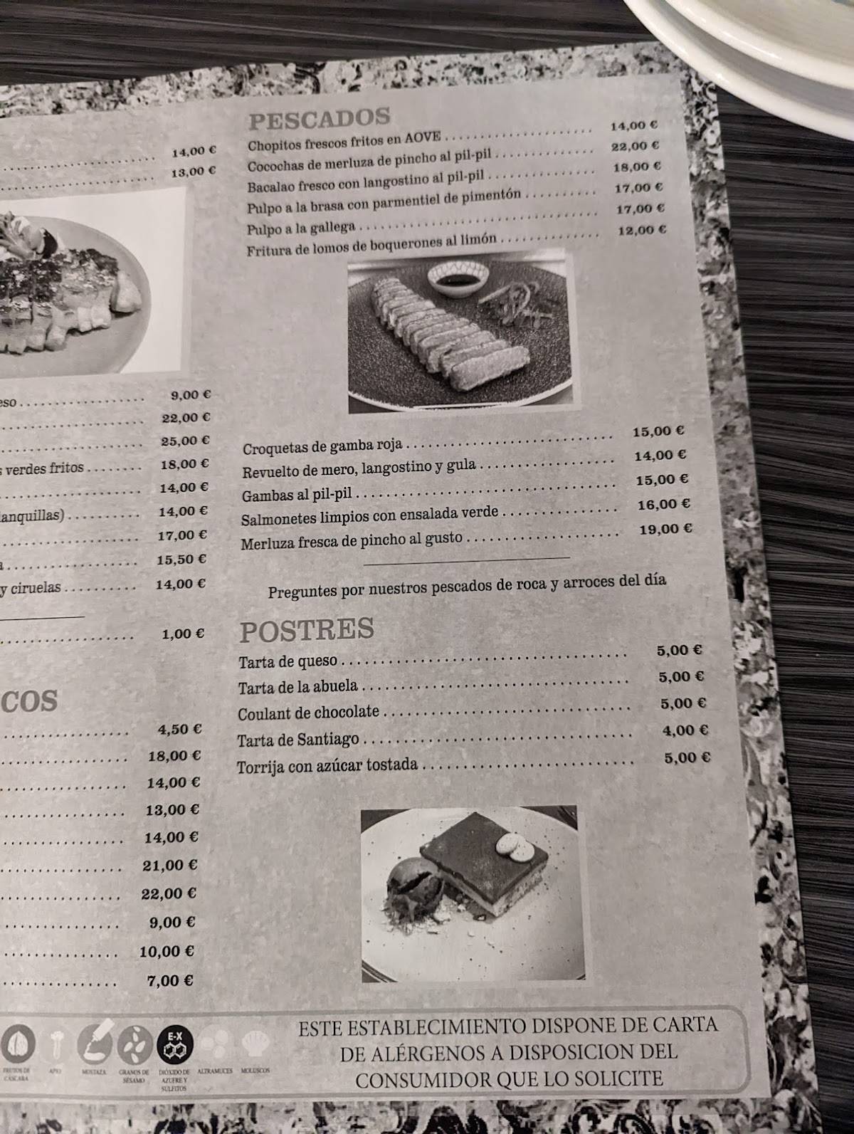 Carta de Restaurante Discovery, Jaén