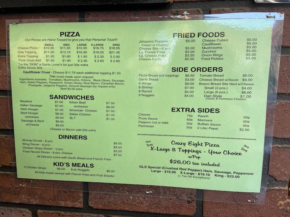 Menu at Squigi's Pizza of Griffith pizzeria, Griffith