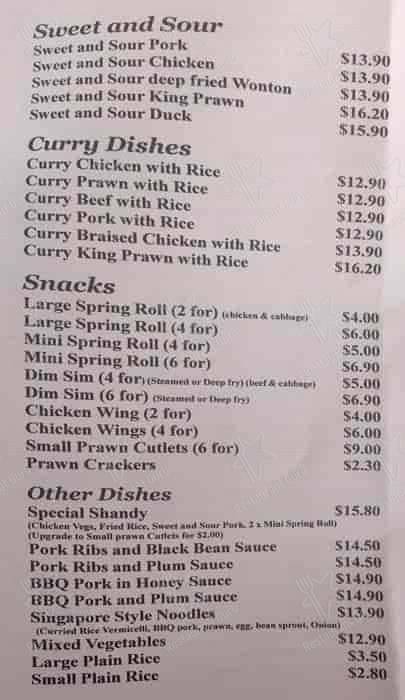 Menu at Tin Tin Chinese Takeaway restaurant, Kingston