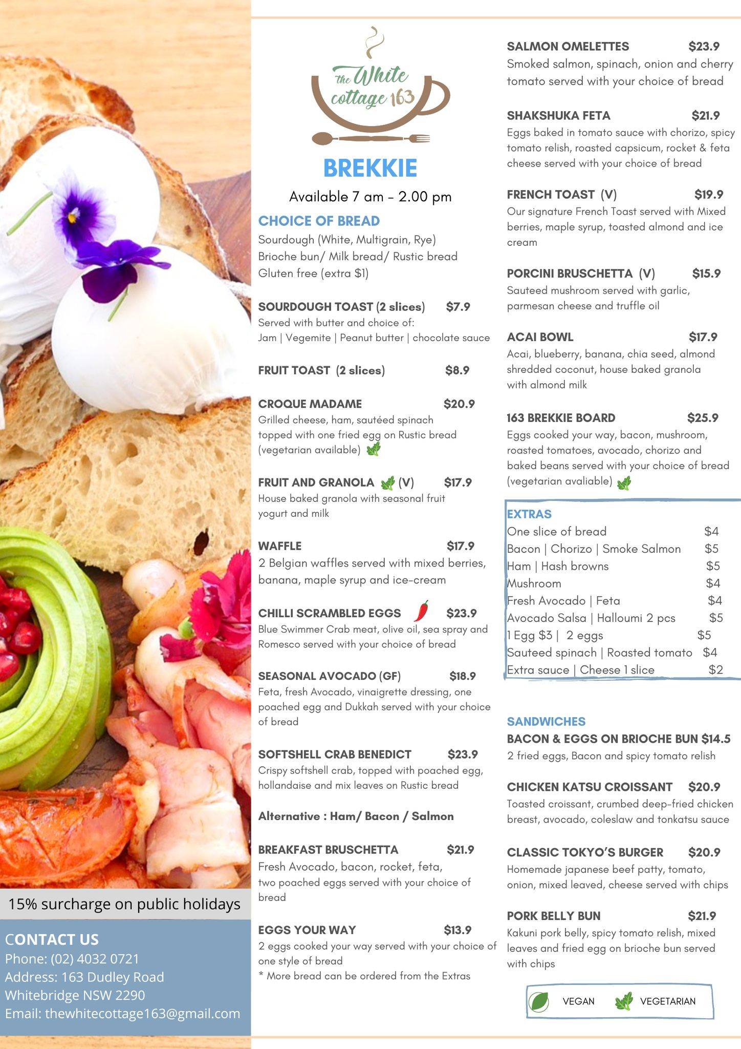 Menu at The whitecottage 163 restaurant, Whitebridge