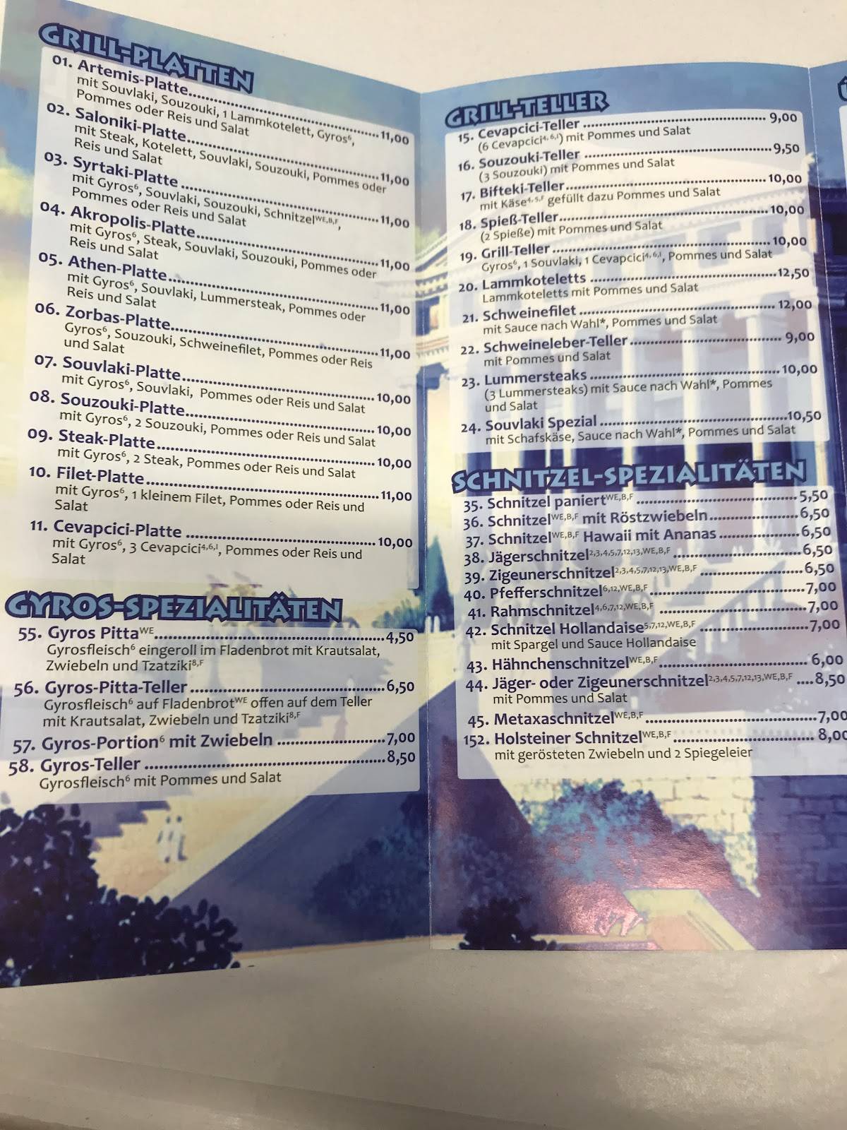 Speisekarte von Artemis-Grill - Herne restaurant, Herne