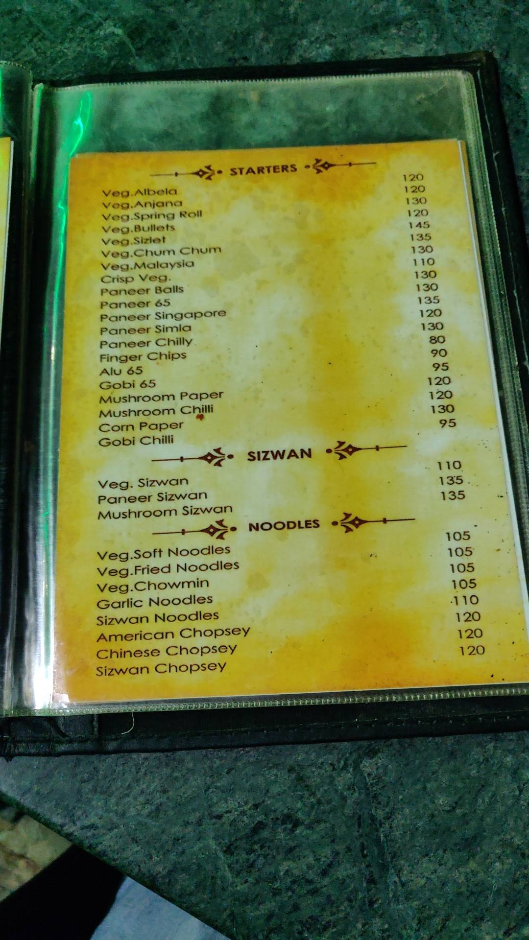 Menu at Bagicha Restaurant, Ballari