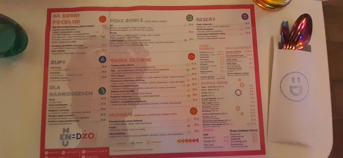 Menu at Dżoj & euPHOria restaurant, Bielsko-Biala