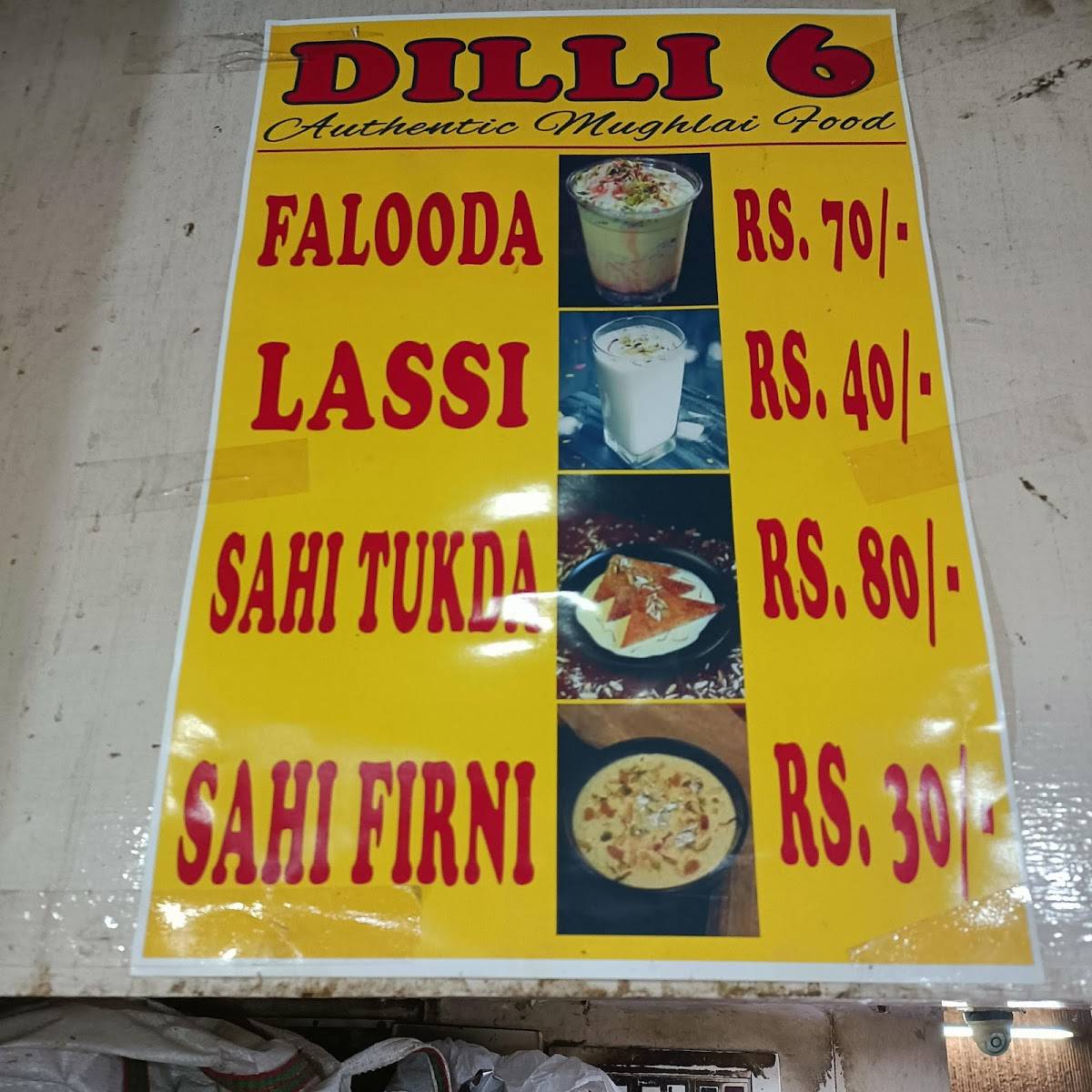 Menu at Dilli 6, Kolkata, 16