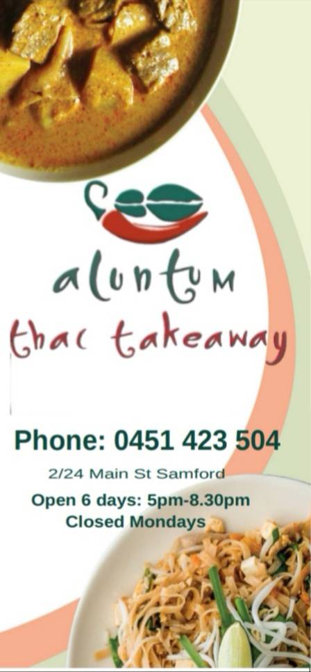 Menu at Aluntum Thai Take Away fast food, Samford Village