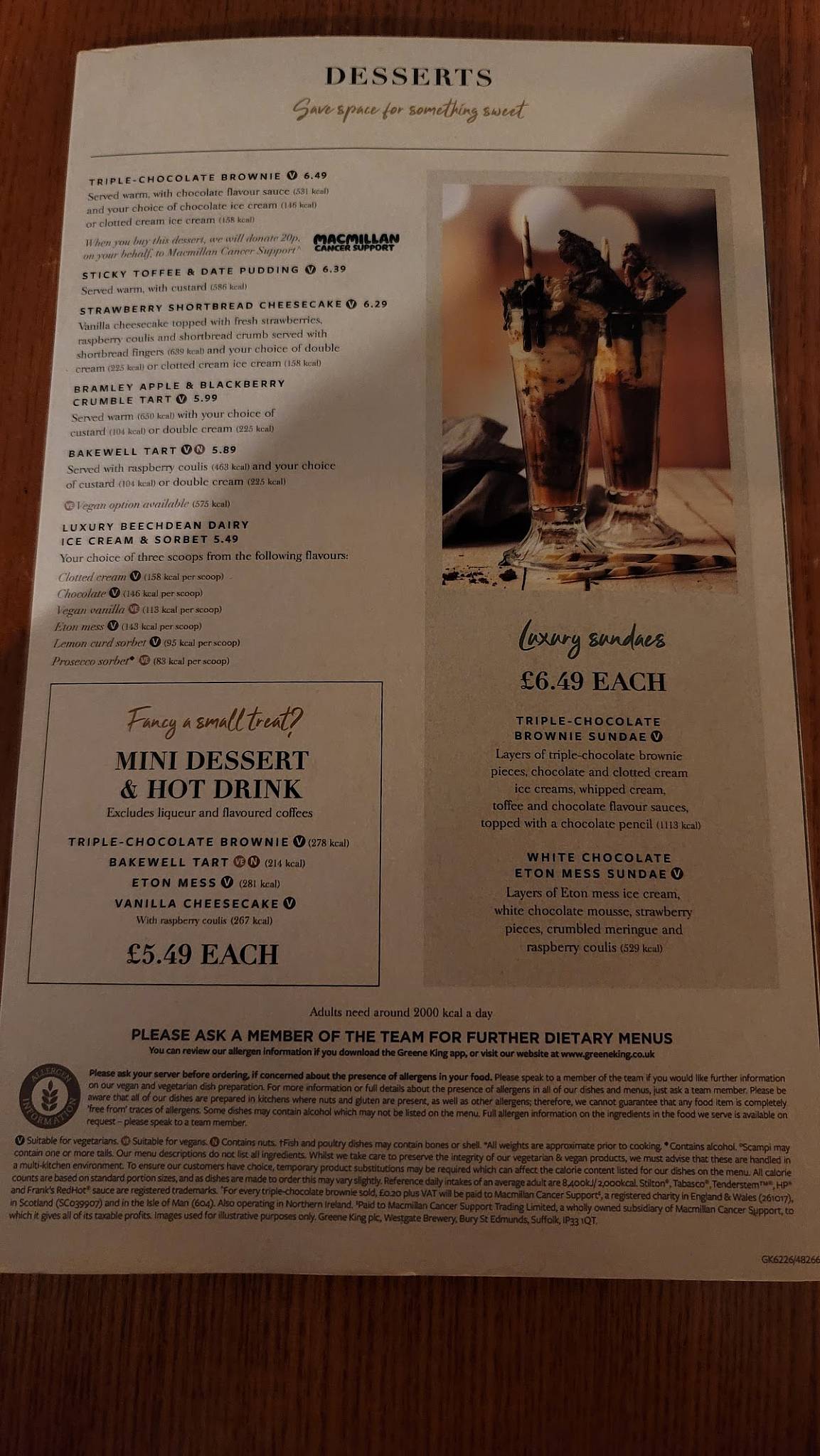 Menu at Old Ferry Boat pub & bar, Fenstanton, Holywell St Ives