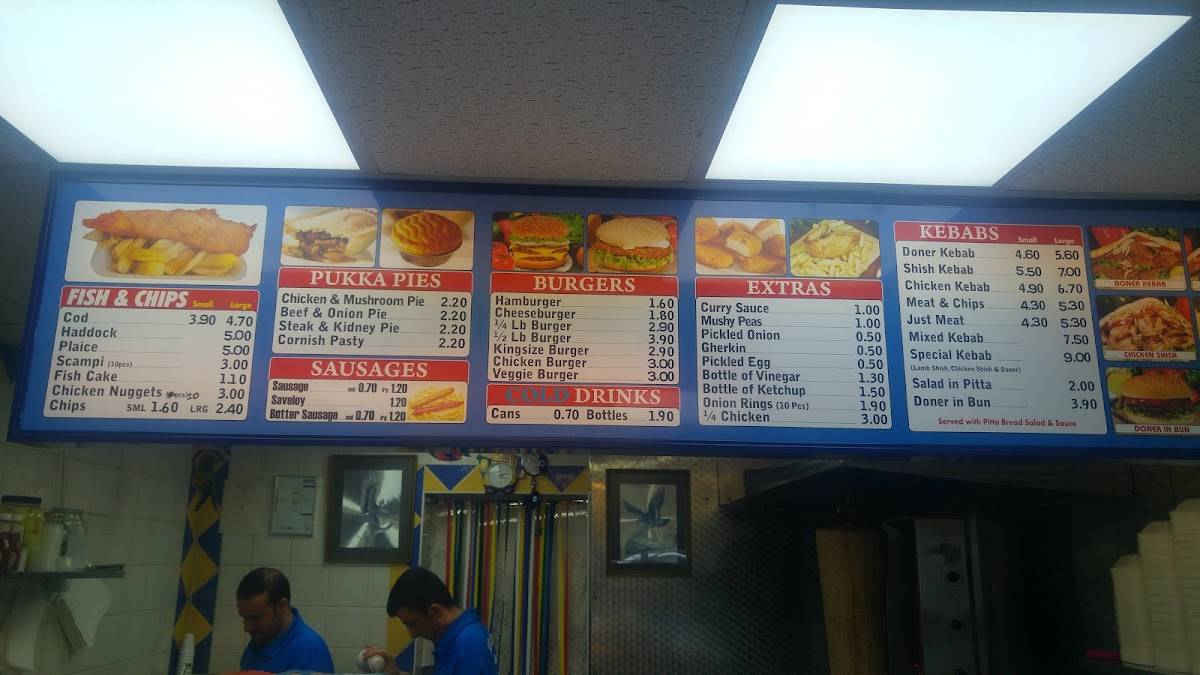 Menu at Mr Chips fast food, Dunstable, 142 Chiltern Rd