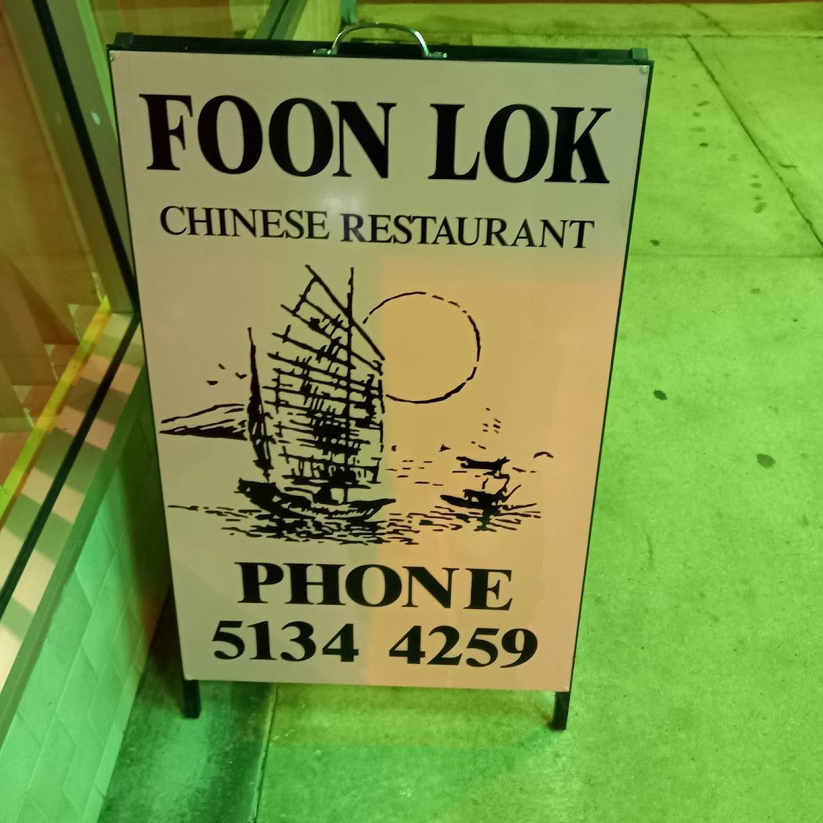 Menu at Foon Lok Chinese Restaurant, Morwell