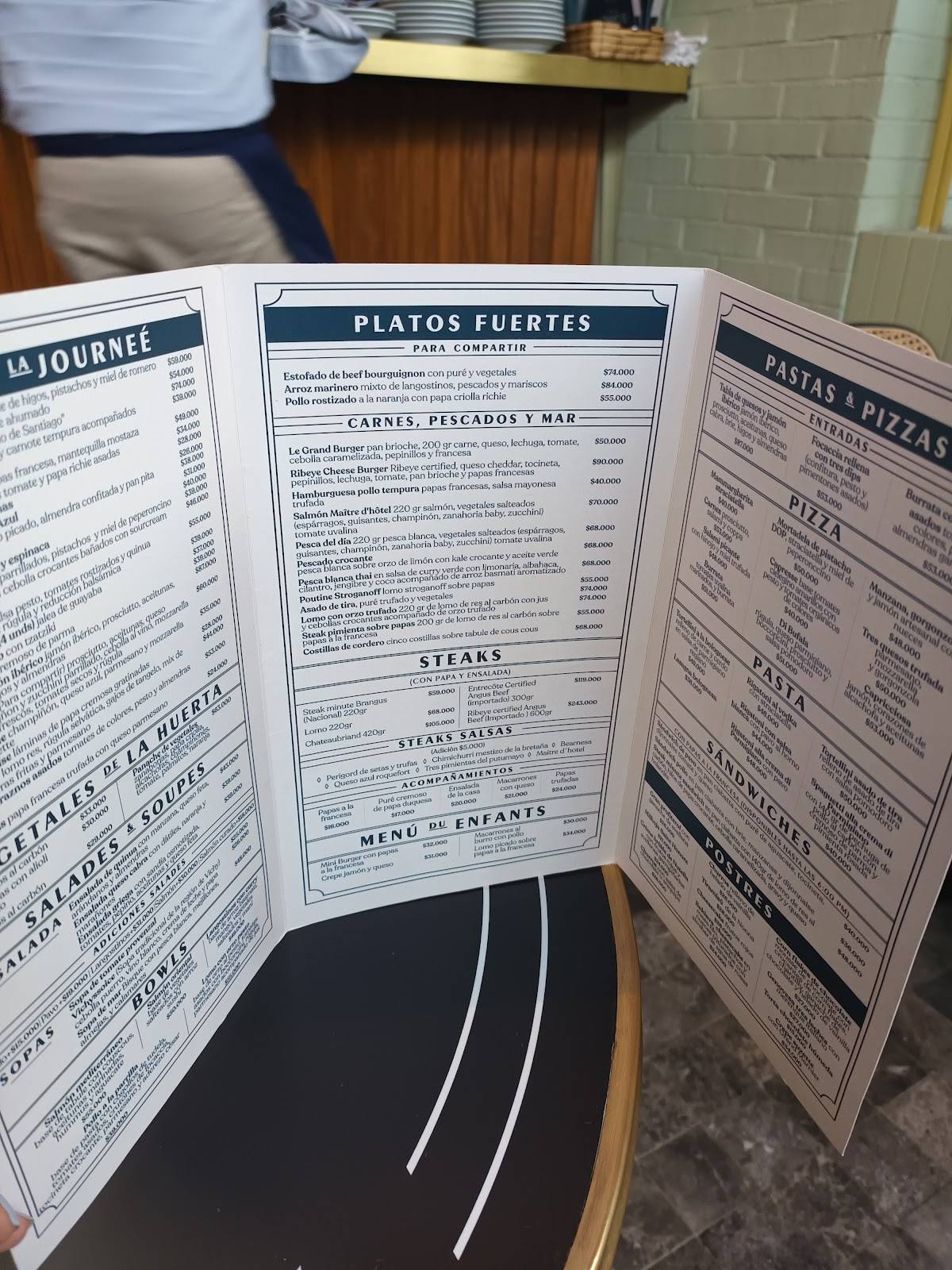 Carta del restaurante Le Grand Bogotá, Bogotá