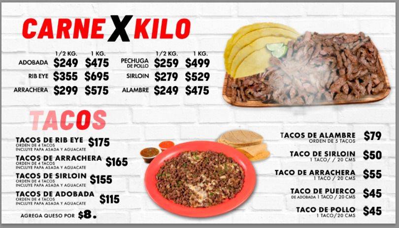 Carta del restaurante Mega Tacos, Ciudad Juarez, Ejército Nacional 8260-2